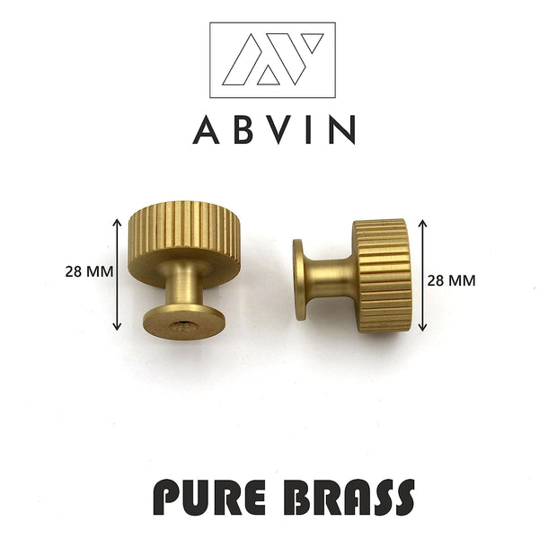 ABVIN Premium Knurled Satin Brass Handles, Modern Hardware, Furniture - AbvinKnob