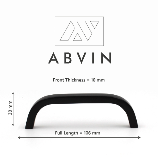 ABVIN Premium Black Thin Solid Brass Bar Handles, Matt Gold Cabinet Ha - AbvinKnob