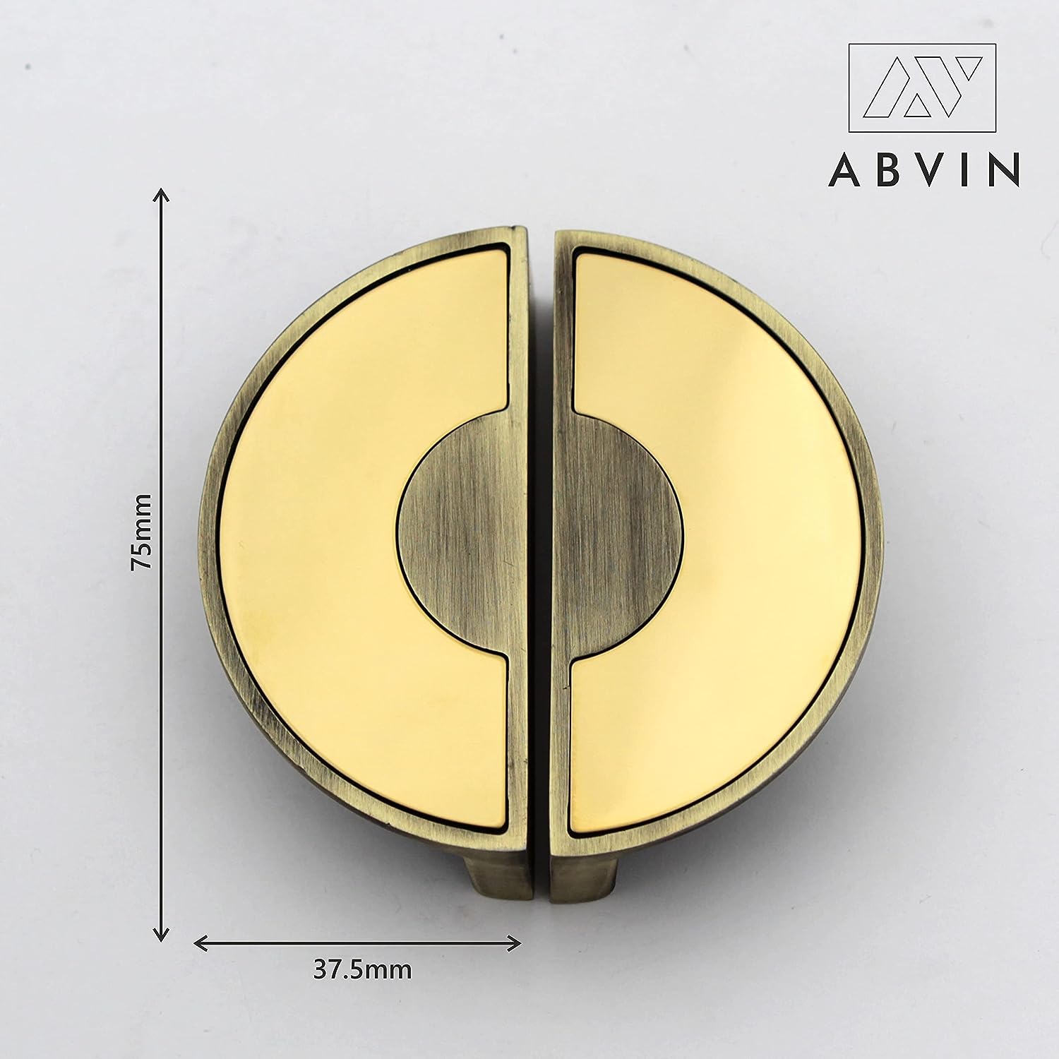 ABVIN 3" Semi Circle Antique Gold Unique Cabinet Beautiful Drawer Knob - AbvinKnob